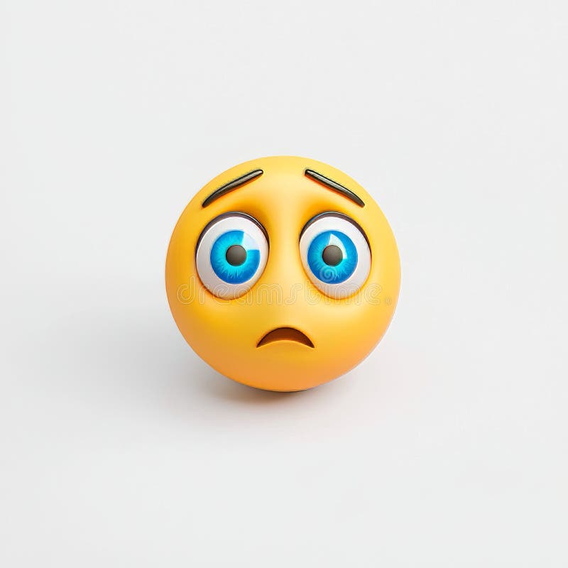 The Confused Emoji Face is Isolated on White. Stock Image - Image of ...