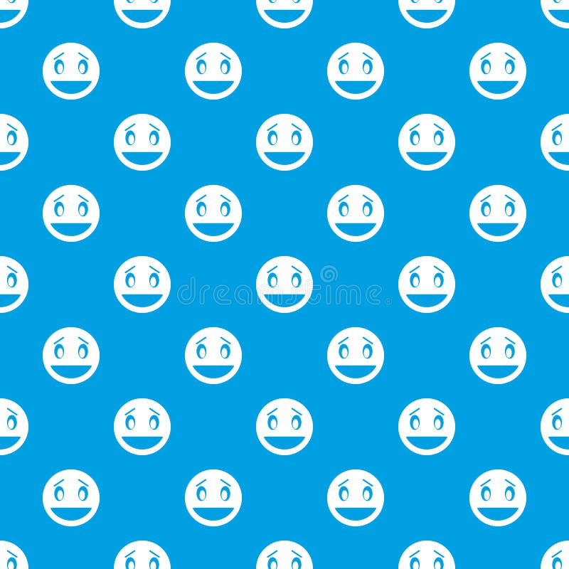 Confused Emotpattern Seamless Blue Stock Vector - Illustration of ...