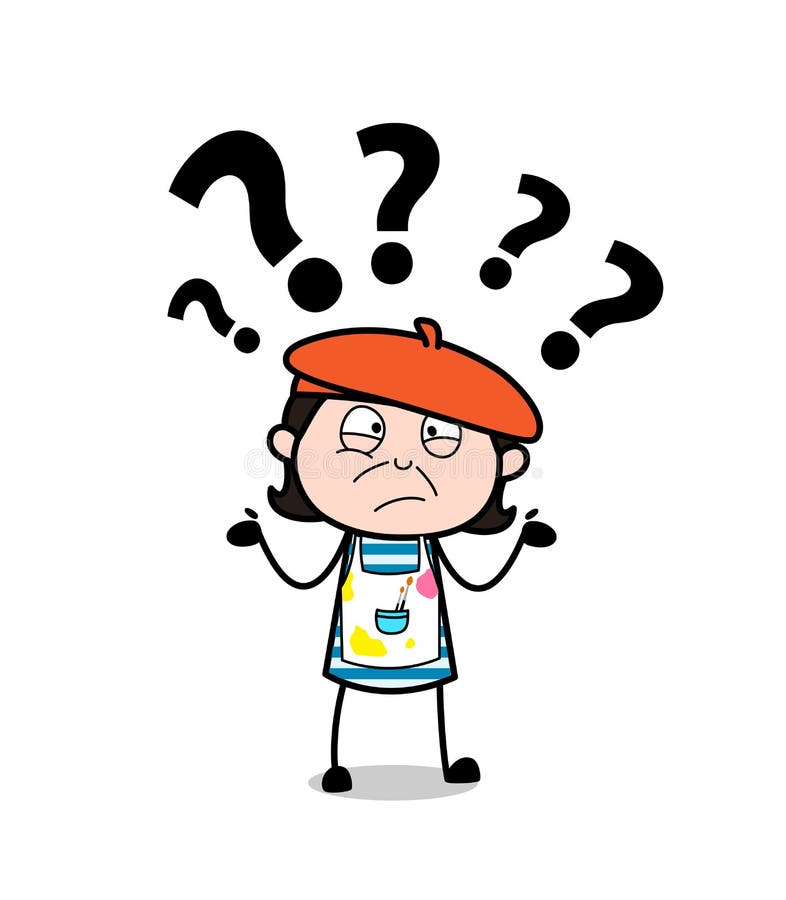 Confused Artist Man Cartoon Character Stock Vector - Illustration of ...