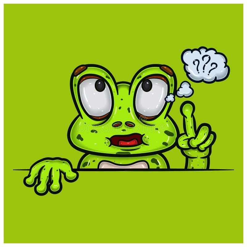 Confused Face Expression with Frog Cartoon. Stock Vector - Illustration ...