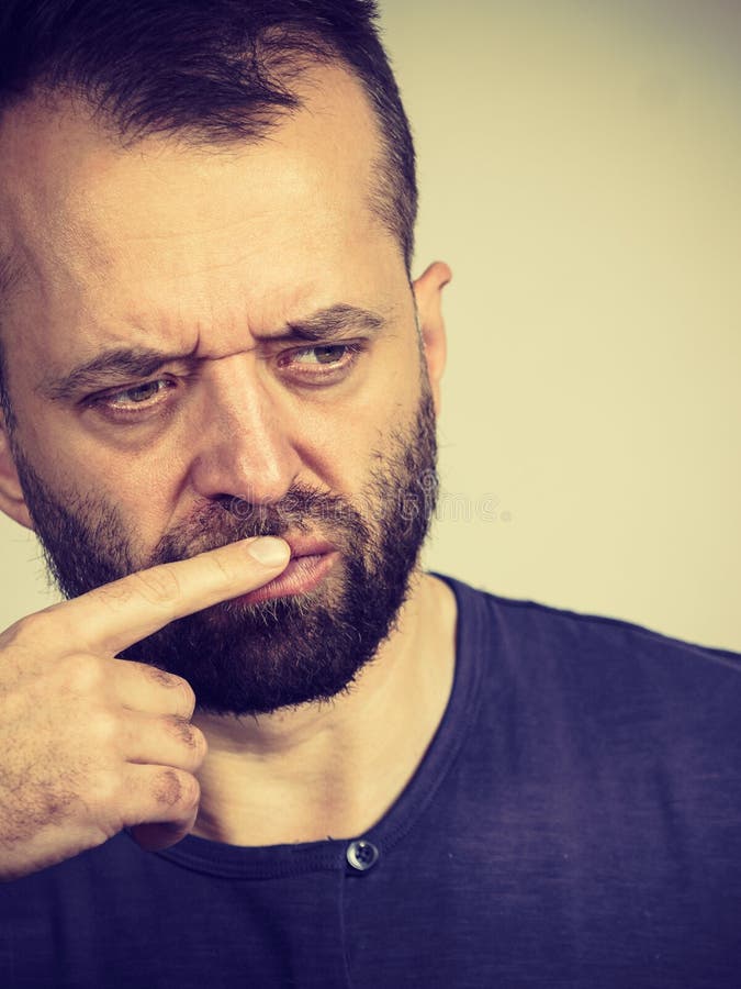 Confused Focused Serious Man Thinking Stock Photo - Image of wondering ...