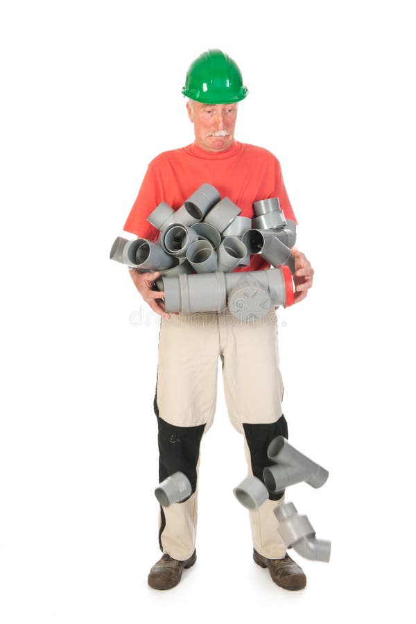 Confused funny plumber stock image. Image of install - 31035979