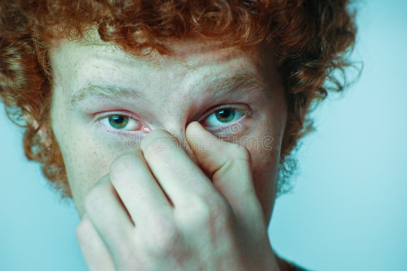 Tired ginger boy stock image. Image of problematic, problem - 15641515