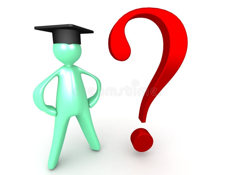 Graduation Confused with Question Mark Stock Vector - Illustration of ...