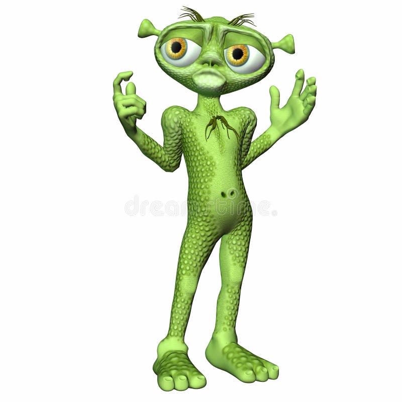 Confused Green Alien stock illustration. Illustration of clipart - 3702464