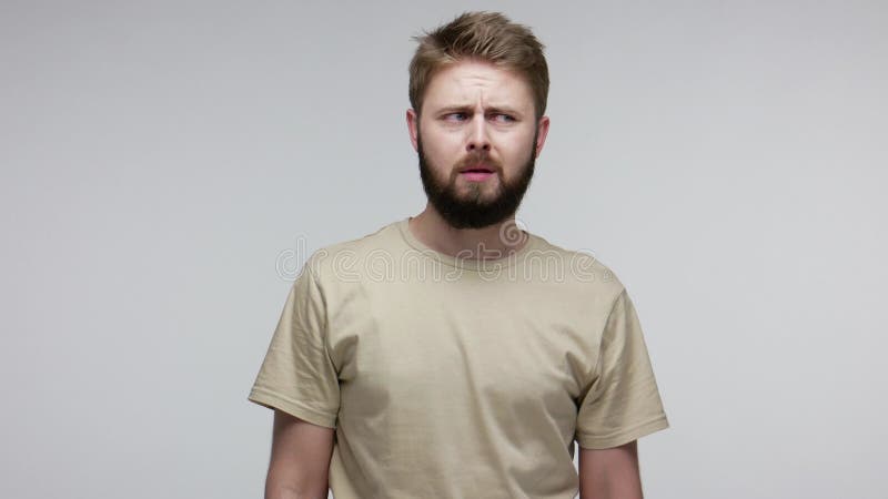 Confused Guy Looking Around As If Searching Solution, Thinking Idea ...