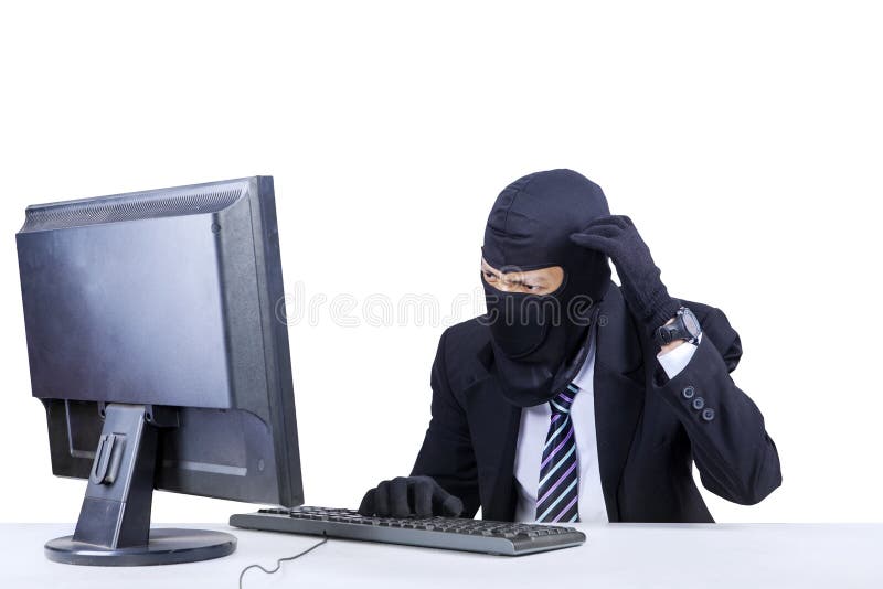 Confused Hacker in Business Suit Stock Photo - Image of intruder ...