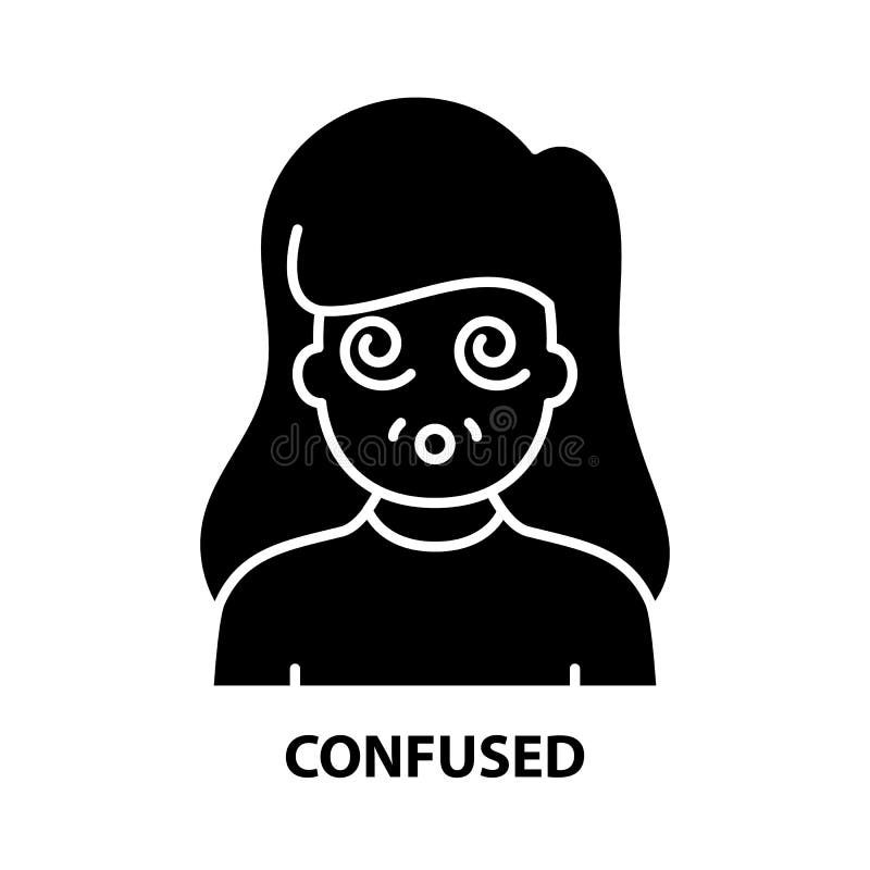 Confused Icon, Black Vector Sign with Editable Strokes, Concept ...