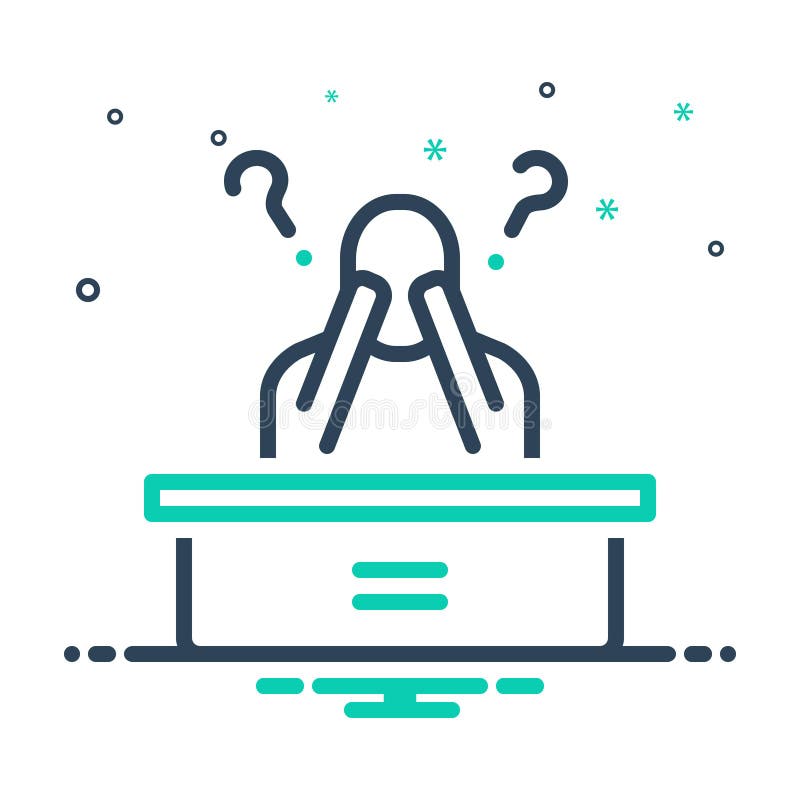 Mix Icon for Confused, Disturbing and Indecision Stock Vector ...