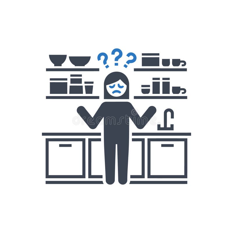 Confused Kitchen Icon stock vector. Illustration of dishware - 372766874