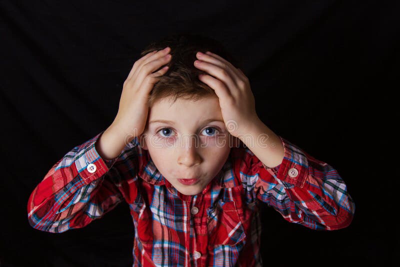 Confused Little Boy Portrait Stock Image - Image of little, expressions ...