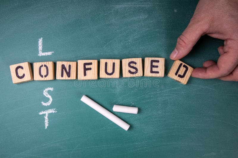 Confused and Lost Concept. Text from the Letters of the Wooden Alphabet ...