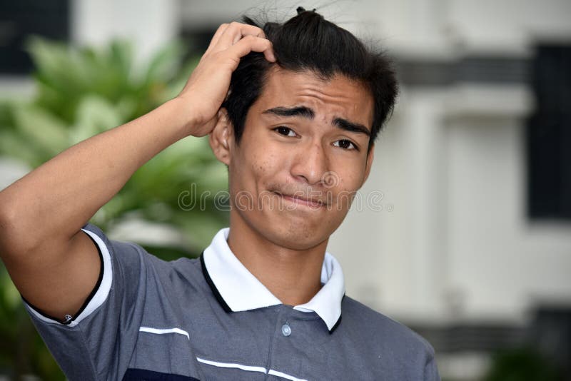 A Confused Male Man stock image. Image of pondering - 137654633