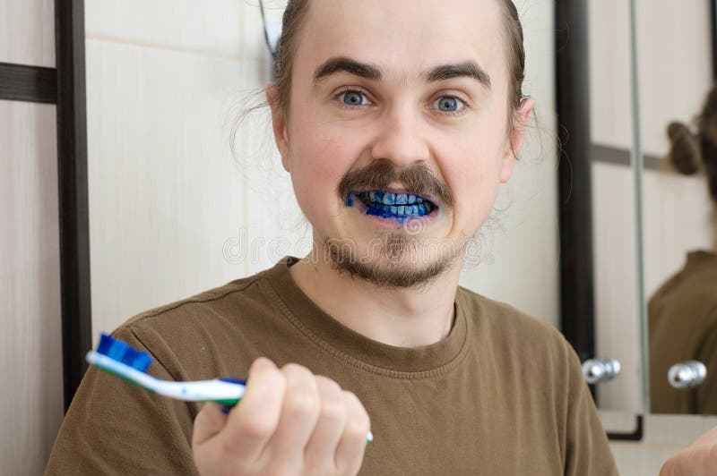 Confused Man about Colored Tooth Brush Stock Photo - Image of colouring ...