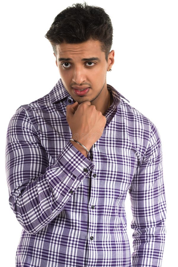 Confused man stock image. Image of shirt, indian, plaid - 40946801