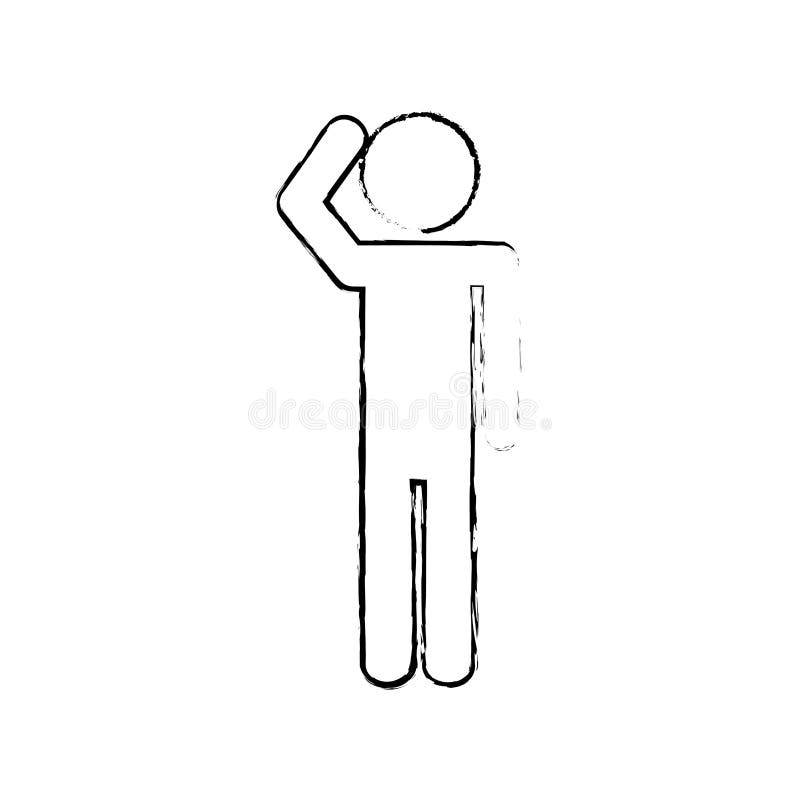 Confused man pictrogram stock illustration. Illustration of white ...