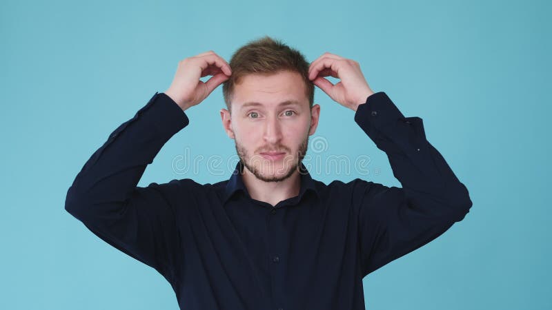 Confused Man Problem Solution Stress Gif Loop Stock Footage - Video of ...