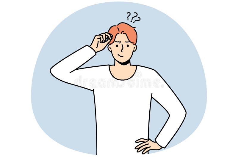 Confused Man Think Look for Solution Stock Vector - Illustration of ...