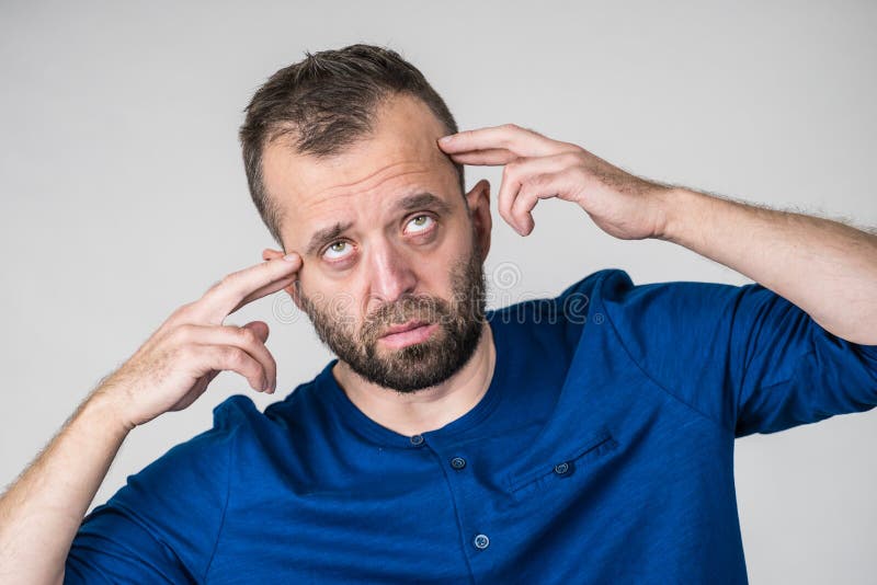Confused man thinking stock photo. Image of confused - 161783200