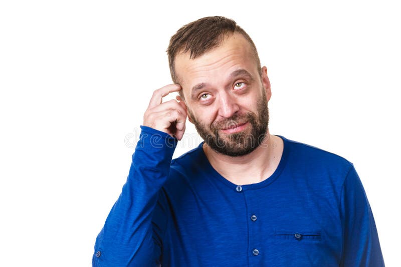 Confused man thinking stock photo. Image of concentrated - 140705540