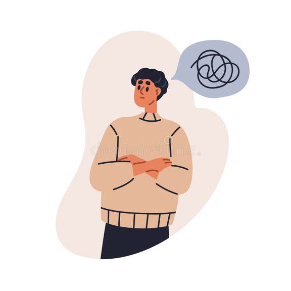 Confused Man Thinking. Stressed Person in Problem, Troubled Puzzled ... Confused Man Thinking. Stressed Person in Problem, Troubled Puzzled ...