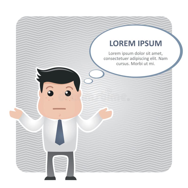 Confused Man in a Tie and a Text Bubble Stock Vector - Illustration of ...