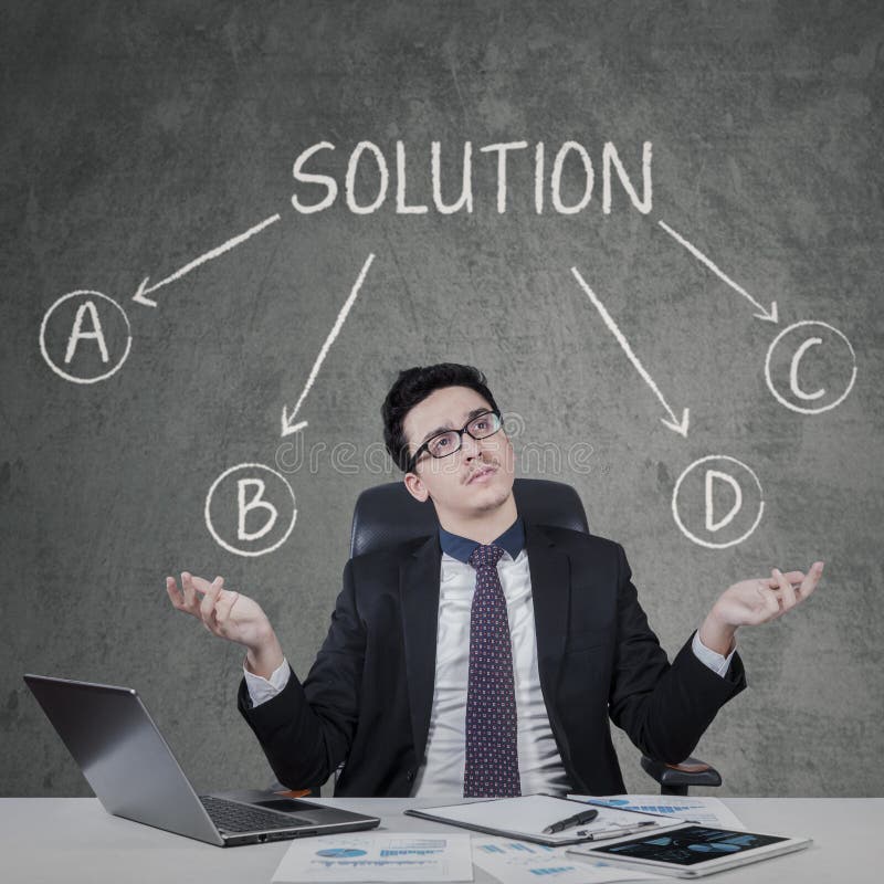 Confused Man To Choose a Solution Stock Photo - Image of indecisive ...