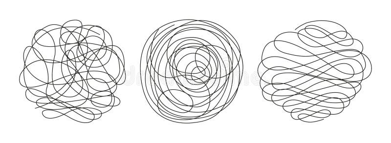 Confused Messed Up Thoughtsicon Set. Depressed Mental State before ...