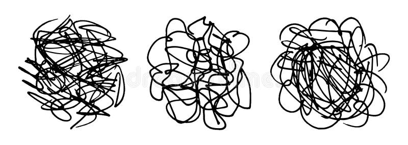 Confused Messed Up Thoughtsicon Set. Vector Illustration for Therapist ...