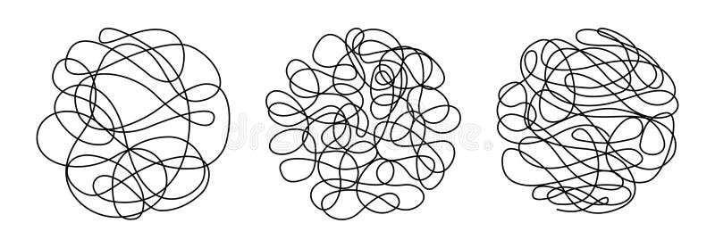 Confused Messed Up Thoughtsicon Set. Vector Illustration for Therapist ...