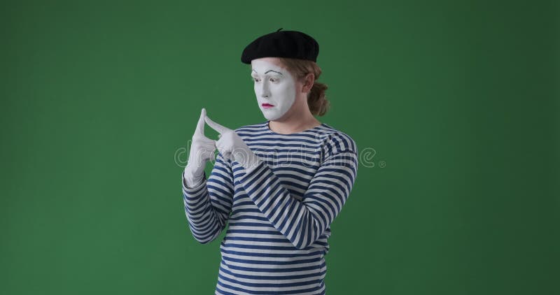 Confused Mime Artist Thinking for a Solution To His Problem Stock ...