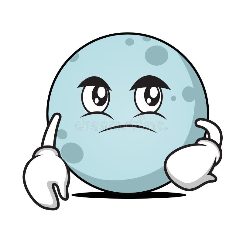 Confused Moon Mascot, Error Moon Character, Moon Cartoon Vector Stock ...