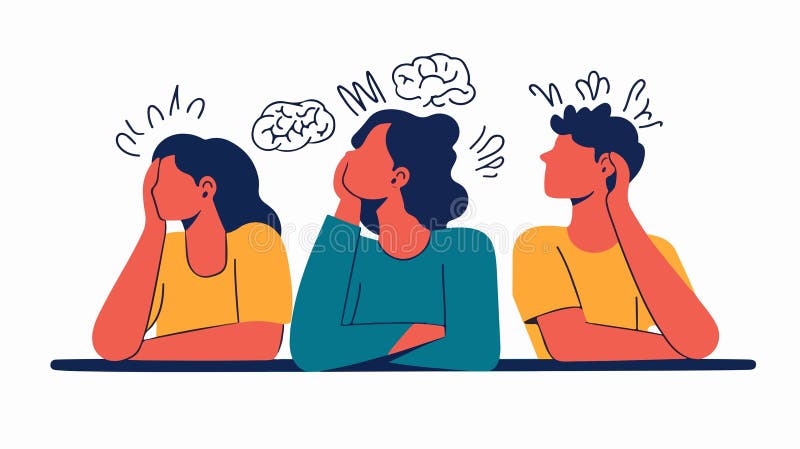 Confused People Thinking, Trying To Remember Solution - Brainstorming ...