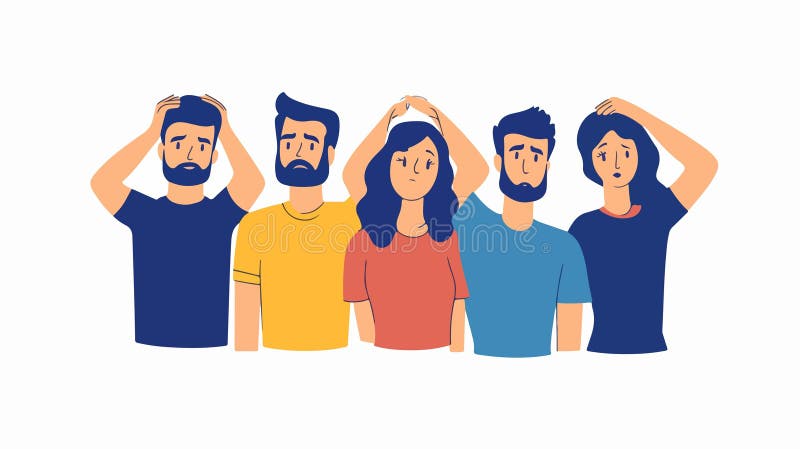 Confused People Thinking, Trying To Remember Solution - Brainstorming ...