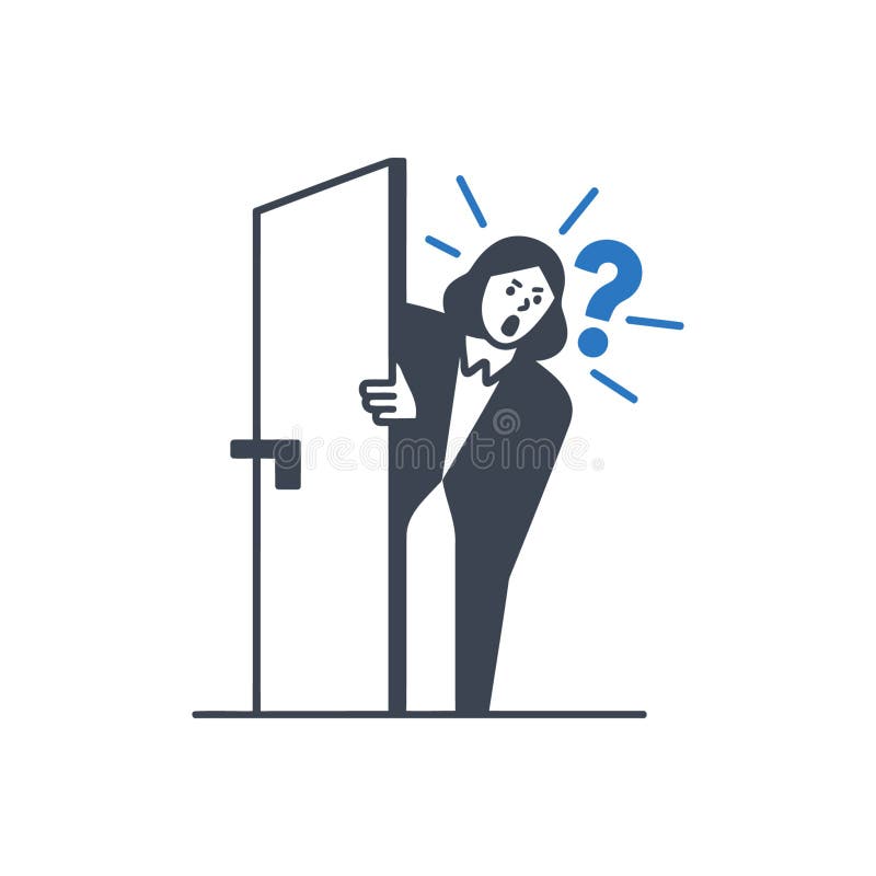 Confused Person Doorway Icon Stock Vector - Illustration of symbol ...