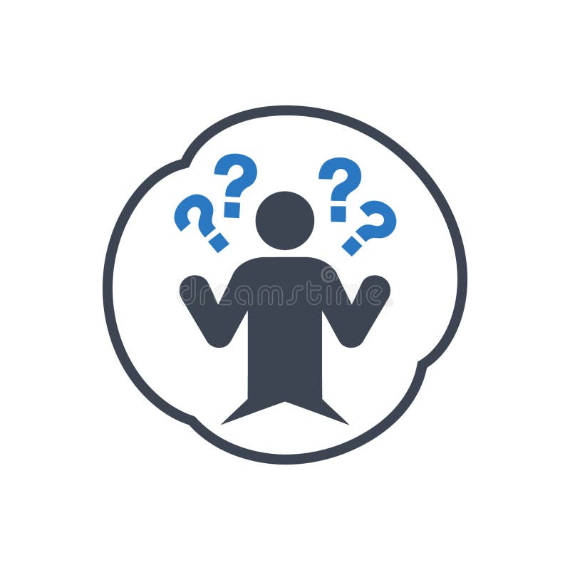 Confused Person Questions Icon Stock Illustration - Illustration of ...