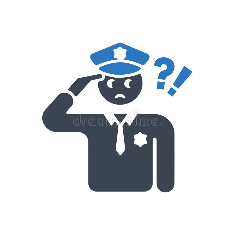 Confused Police Officer Icon Stock Vector - Illustration of uncertainty ...