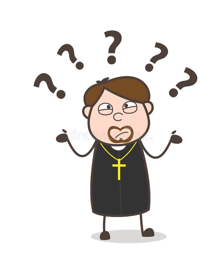 Confused Priest Behavior and Expression Stock Illustration ...