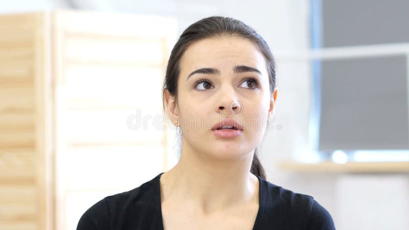 Puzzled Woman Thinking How To Come Out of Trouble Stock Footage - Video ...