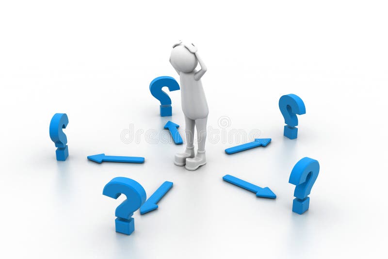 Confused with questions stock illustration. Illustration of question ...