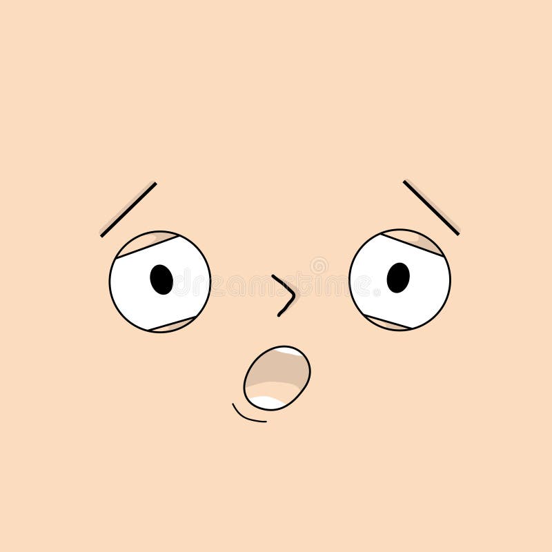 Confused, Sad Face with Expressive Emotions - Vector Stock Vector ...