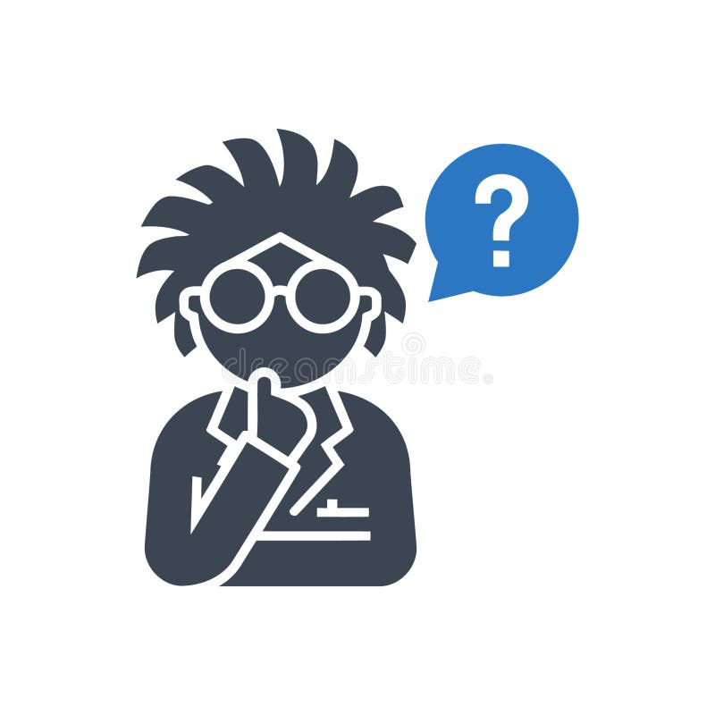 Confused Scientist with Question Icon Stock Illustration - Illustration ...