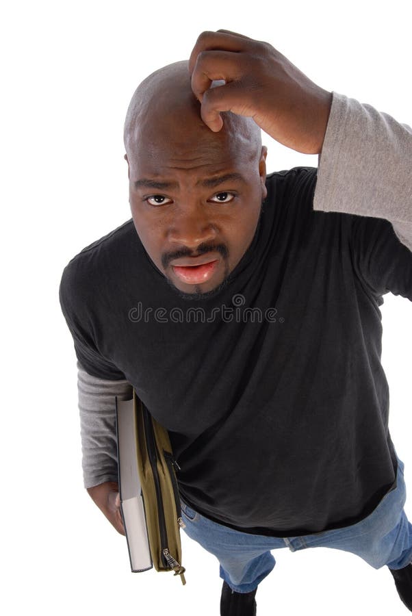 Confused student stock photo. Image of insecure, books - 3275000