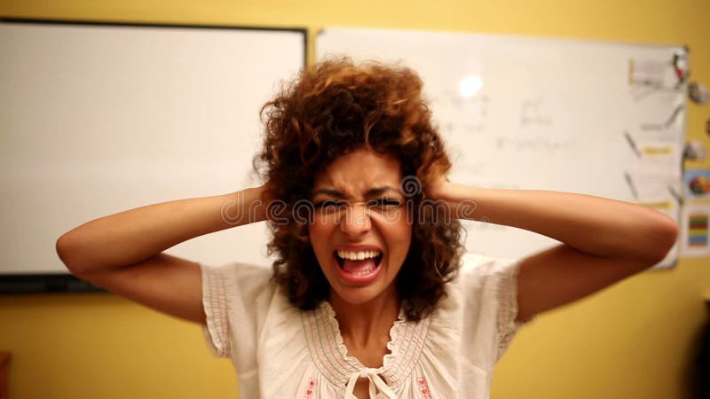 Confused Student Looking at Camera in Classroom Stock Video - Video of ...