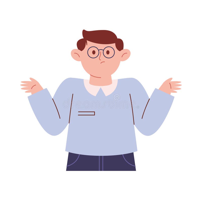 Confused Student Thinking Character Stock Vector - Illustration of ...