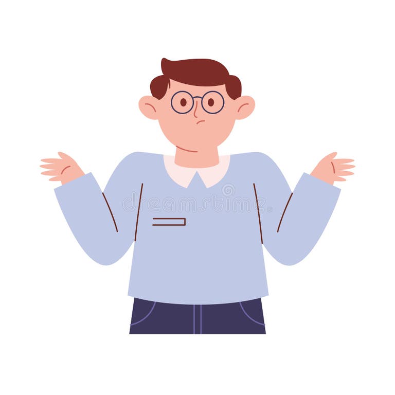 Confused Student Thinking Character Stock Vector - Illustration of ...