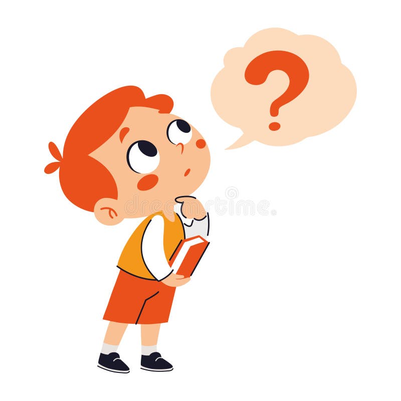 Confused Student Thinking about Homework Stock Vector - Illustration of ...