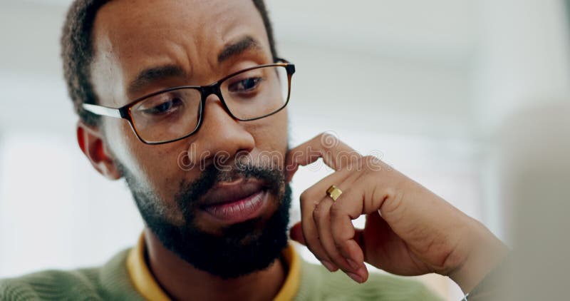 Confused, Thinking and Face of Black Woman in Studio Scratching Head ...
