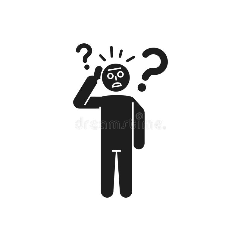 Confused Thinking Icon stock vector. Illustration of doubt - 361857012