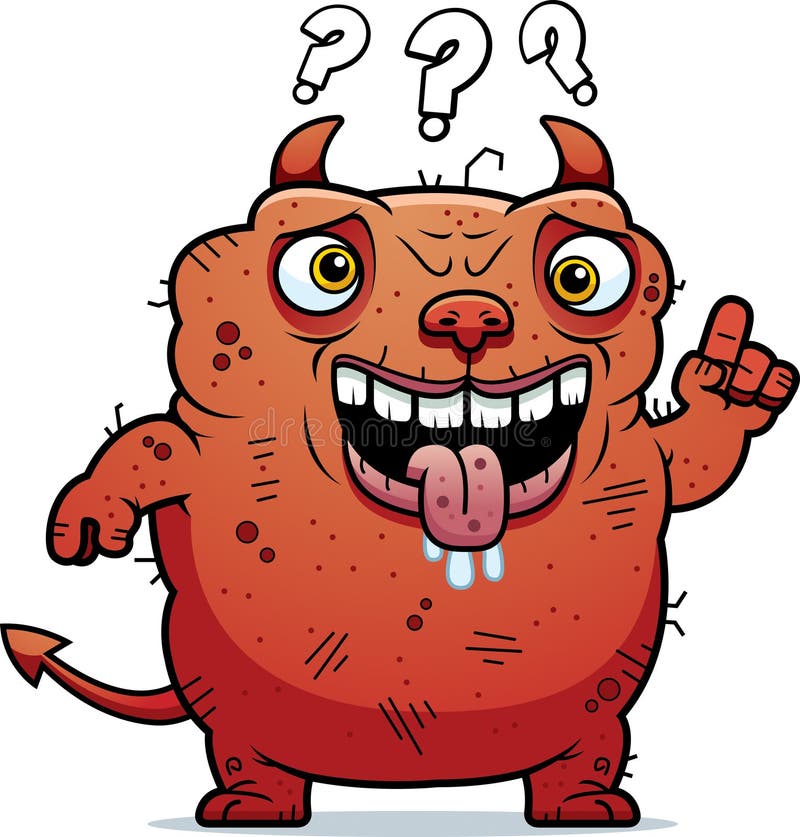 Confused Ugly Devil stock vector. Illustration of confused - 47479963